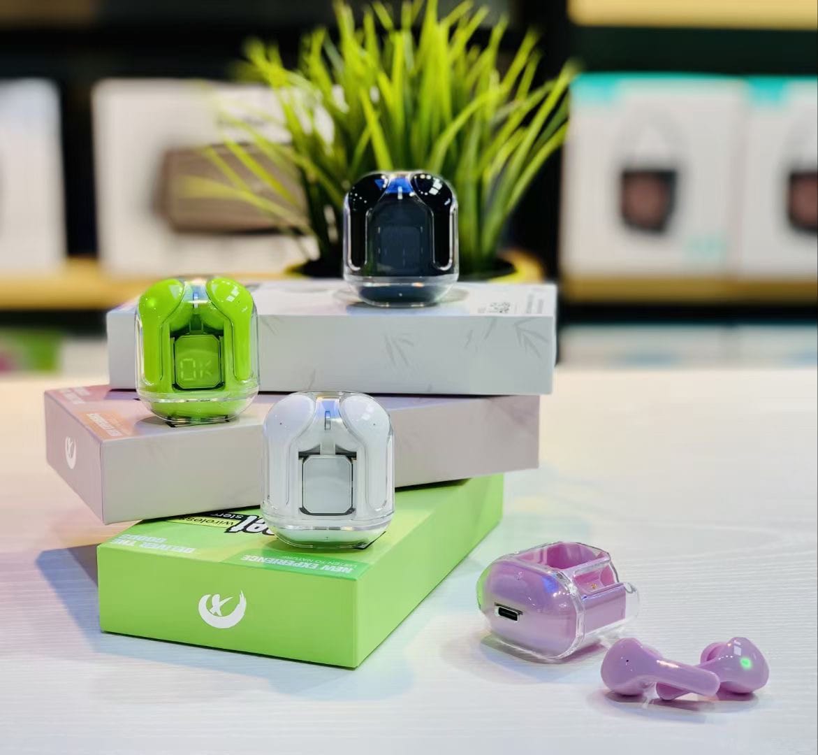 Air 31 TWS Transparent Earbuds Earphones Noise Reduction Sports Headset with Microphone ...